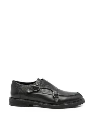 ADRIANNA FERETTI Double Buckle Monk Strap Shoes - Black