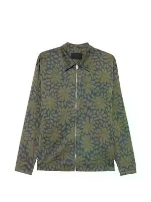 Prada Prada Floral Print Zip Shirt Green