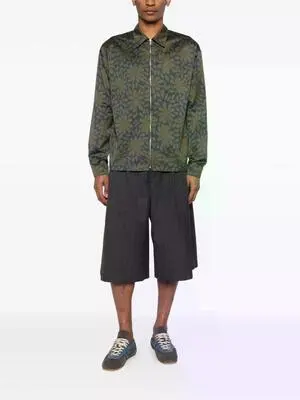 Prada Floral Print Zip Shirt - Green