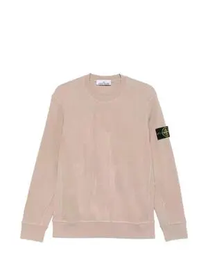 Stone Island Logo-patch Waffle Knit Sweater - Neutrals