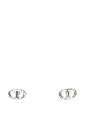 Dior Cd Logo Stainless Steel Stud Earrings - Silver
