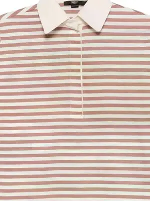 Seventy Striped Polo Shirt With Pointed Collar - Brown