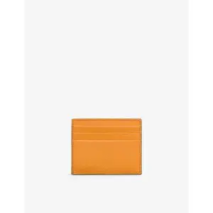 Prada Triangle-plaque Leather Card Holder - Orange