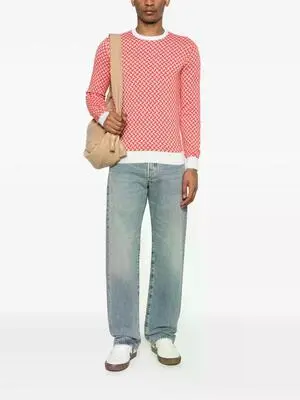 DRUMOHR Geometric Pattern Crew Neck Sweater - Red