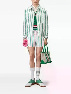 Thom Browne Striped Cotton Shirt - Pink