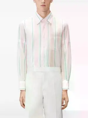Thom Browne Striped Cotton Shirt - Pink