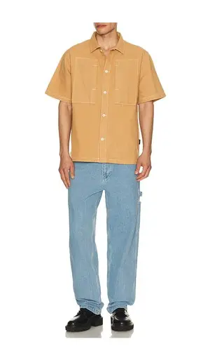 STAN RAY Short Sleeve Painter Shirt In . Also - Brown