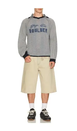 ISA BOULDER Athletic Stripe Sweater - Blue