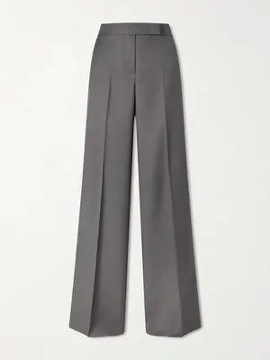 Max Mara Max Mara Rio Wool-Twill Wide-Leg Trousers Gray