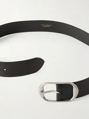 NILI LOTAN Leather Belt - Silver