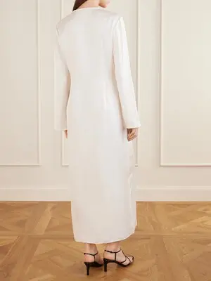 RÓHE Mandarin Silk-satin Maxi Dress