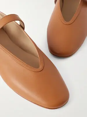 Le Monde Beryl Stella Leather Mary Jane Ballet Flats - Brown