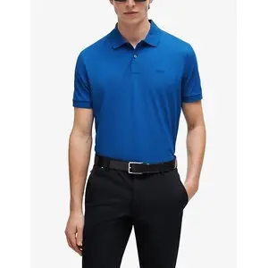 BOSS Logo-embroidered Short-sleeve Cotton Polo Shirt