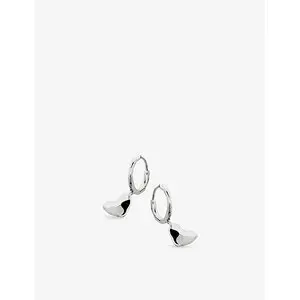 Monica Vinader Heart Drop Vermeil Sterling- Huggie Earrings - Silver