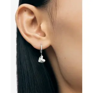 Monica Vinader 18ct Yellow -plated Vermeil Sterling Heart Drop Huggie Earrings - Silver