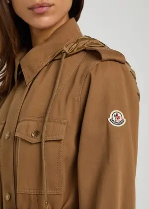 Moncler Belted Twill Jacket With Drawstring Hood