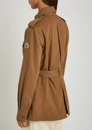 Moncler Belted Twill Jacket With Drawstring Hood