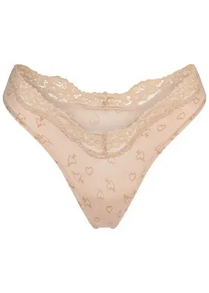 SKIMS Printed Stretch-jersey Thong