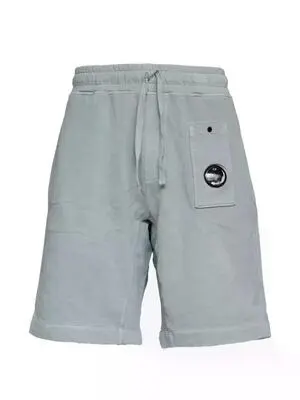 C.P. COMPANY Cotton Track Shorts With Lens Detail - Blue