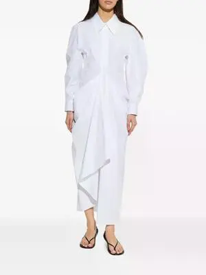 Givenchy Draped Poplin Off-shoulder Dress - White