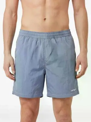 Carhartt Work In Progress Logo-embroidery Swim Shorts - Blue