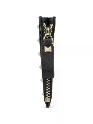 Valentino Garavani Rockstud Zipped Leather Cardholder