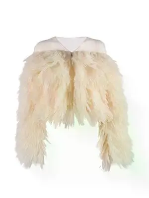 Elisabetta Franchi Fringed Jacket - Neutrals