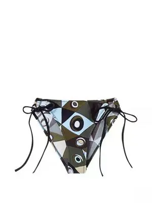 Emilio Pucci Occhi Print Adjustable Bikini Bottoms - Green