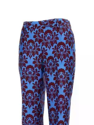 Alberto Biani Silk Floral Print Trousers
