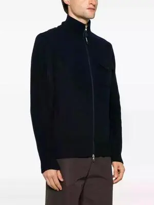 Moncler Wool-cashmere Blend Zip-up Cardigan With Down Panelling