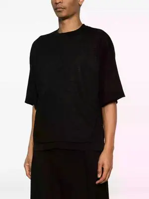 Isabel Benenato Short-sleeve Crew-neck Sweater
