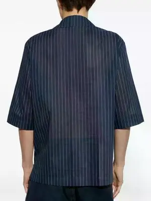 Balmain Pinstripe V-neck T-shirt