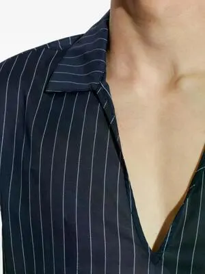 Balmain Pinstripe V-neck T-shirt