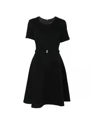 MARCCAIN Belted Textured Mini Dress - Black