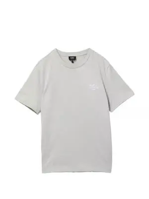 A.p.c. Logo Embroidered T-shirt - Grey