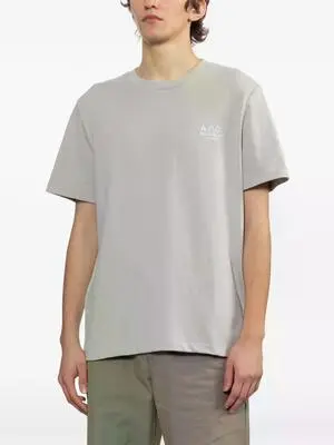 A.p.c. Logo Embroidered T-shirt - Grey