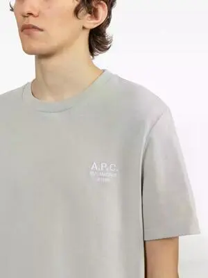 A.p.c. Logo Embroidered T-shirt - Grey