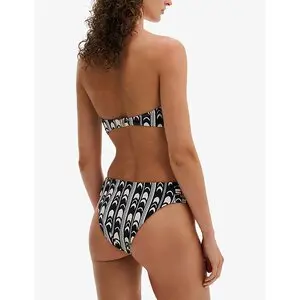 MALINA Abstract-print Bandeau Bikini Top