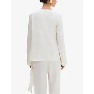 MALINA Melandi Draped Satin Blouse