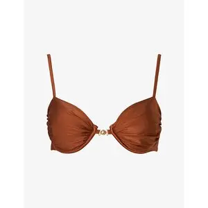 MALINA Draped Bikini Top - Rust