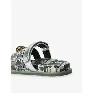 Kurt Geiger Eagle Embellished Woven Sandals