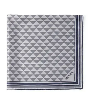Prada Silk Triangle Scarf Blue