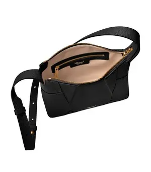 Chopard Grained Calfskin Diamond Cross-body Bag - Black