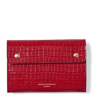 ASPINAL OF LONDON Leather Jewellery Roll - Red