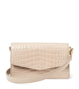 ASPINAL OF LONDON Croc-embossed Leather Eliza Clutch Bag - Neutral