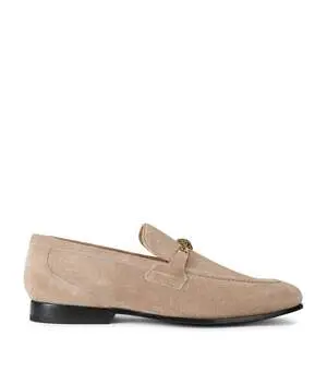 Kurt Geiger Alton Suede Loafers With Eagle Head Detail - Brown
