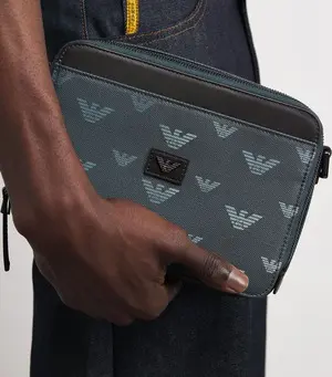 Emporio Armani Coated Canvas Eagle Cross-body Bag