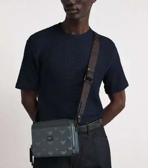 Emporio Armani Coated Canvas Eagle Cross-body Bag