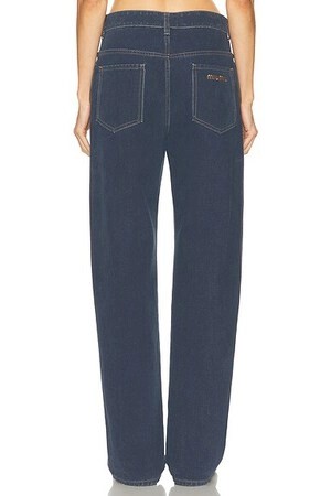Miu Miu Wide Leg Denim Trousers - Bleu