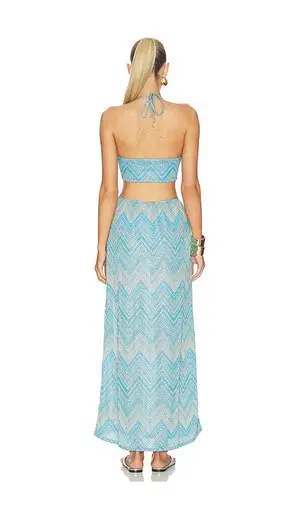 Luli Fama Double Loop Bandeau Long Dress